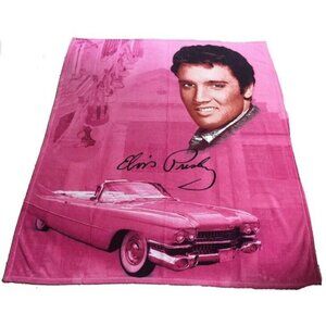 Elvis | Bedding | New Elvis Presley Pink Cadillac Plush Fleece Throw ...